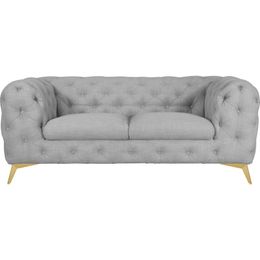 Home Affaire Chesterfield-Sofa &raquo;Glynis&laquo; aufw&auml;ndige Knopfheftung, moderne Chesterfield Optik, Fu&szlig;farbe w&auml;hlbar grau Struktur (100% Polyester);Samtoptik