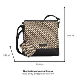 Tom Tailor Damen Tom Tailor Umh&auml;ngetasche &raquo;Xenia&laquo; mit raffiniert geometrischen "T" Print des Logos auf dem Taschenk&ouml;rper schwarz