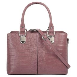 CLUTY Damen Umh&auml;ngetasche echt Leder, Made in Italy rosa