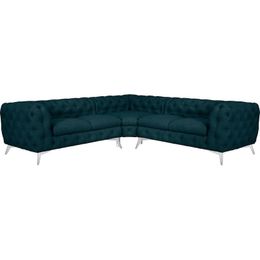 Home Affaire Chesterfield-Sofa &raquo;Ecksofa GLYNIS L-Form mit Wellenunterfederung, Ma&szlig;e B/T/H 264/264/75cm&laquo; aufw&auml;ndige Knopfheftung, moderne Chesterfield 
