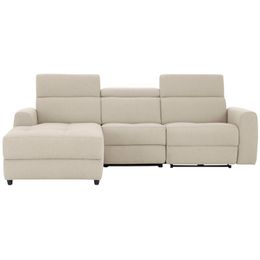Home Affaire Ecksofa &raquo;Sentrano, L-Form,&laquo; 275 cm, man. o. elektr. Relaxfunktion und USB/Kopfverstellung beige NaturLEDER /Kunstleder (Das Leder hat 