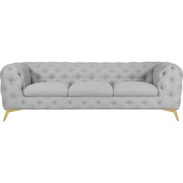 Home Affaire Chesterfield-Sofa &raquo;Glynis&laquo; aufw&auml;ndige Knopfheftung, moderne Chesterfield Optik, Fu&szlig;farbe w&auml;hlbar grau Struktur (100% Polyester);Samtoptik