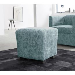 Home Affaire Hocker &raquo;Bob&laquo; gr&uuml;n Luxus-Microfaser (92% Polyester, 8% Nylon);Struktur fein ( 100% Polyester);Struktur in Chenille-Optik (30% Polyester, 