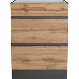 KOCHSTATION Unterschrank &raquo;KS-Riesa&laquo; Breite 60 cm, MDF-Fronten braun Holzwerkstoff