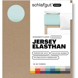 Schlafgut Spannbettlaken &raquo;EASY Jersey Elasthan Boxspring&laquo; MADE IN GREEN by OEKO-TEX blau Jersey, Obermaterial: 95% Baumwolle, 5% Elasthan
