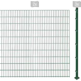 Arvotec Doppelstabmattenzaun &raquo;ESSENTIAL 203 zum Aufschrauben&laquo; Zaunh&ouml;he 203 cm, Zaunl&auml;nge 2 - 60 m gr&uuml;n Kunststoff, Stahl