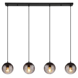 Globo LIGHTING H&auml;ngeleuchte &raquo;DALLERTA&laquo; E27 1 Stk. H&auml;ngelampe/Pendelleuchte/Glas rauchfarben/H&ouml;he k&uuml;rzbar/Esstisch