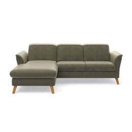 Sit & More sit&more Ecksofa &raquo;Romero L-Form&laquo; wahlweise mit oder ohne Relax-Funktion, Bettfunktion, Bettkasten gr&uuml;n 100% Polyester