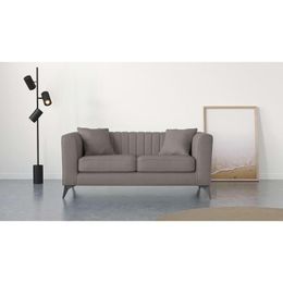 Home Affaire 2-Sitzer &raquo;MATTHEW elegantes Designsofa, Ma&szlig;e B/T/H: 170/86/74 cm&laquo; Steppung im R&uuml;cken, lose Sitzkissen, incl. Zierkissen grau 100% 
