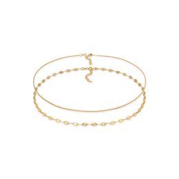 Elli Damen Ketten-Set &raquo;Choker Venezianer Pl&auml;ttchen 2er Set 925 Silber&laquo; gold
