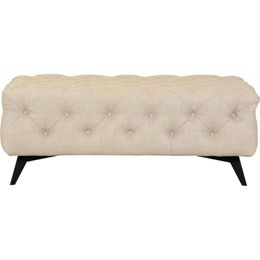 Home Affaire Polsterhocker &raquo;Glynis&laquo; aufw&auml;ndige Knopfheftung, moderne Chesterfield Optik, Fu&szlig;farbe w&auml;hlbar beige Struktur (100% Polyester);Samtoptik (