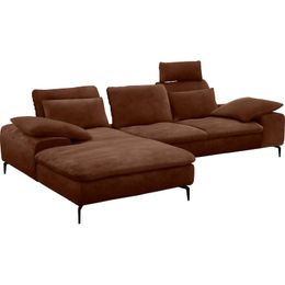 W.Schillig Ecksofa &raquo;valentinoo, Designsofa, bequem, elegant und zeitlos, L-Form&laquo; inklusive Hocker, mit Sitztiefenverstellung, Breite 299 cm braun 