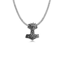 Kuzzoi Herren Kette mit Anh&auml;nger &raquo;Herren Thor ́s Hammer Keltischer Knoten 925 Silber&laquo; silber