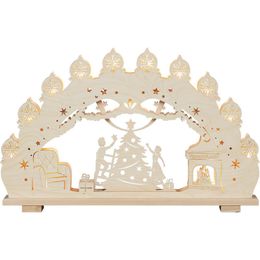 SAICO Original LED Schwibbogen &raquo;3D-Lichterbogen, Weihnachtsbaum&laquo; Premium LED-Beleuchtung, warmwei&szlig;, BxHxT: 66x40x6 cm Holz teilmassiv