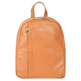 Samantha Look Damen Cityrucksack Echt Leder, Made in Italy orange B/H/T: 29cm x 9cm, onesize