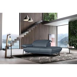 Egoitaliano Ottomane &raquo;Anais, erstklassiges Designsofa, Breite 179 cm, Fu&szlig;farbe schattengrau&laquo; Kopfteil verstellbar, Leder BULL, smoke grau LEDER -Artikel BULL &ndash; 