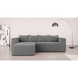 Home Affaire Ecksofa &raquo;LINCOLNVILLE mit Bettfunktion und Bettkasten, Ma&szlig;e B/H/T 244/76/150 cm&laquo; L-Form mit Wellenunterfederung, Recamiere beidseitig 