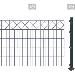 Arvotec Doppelstabmattenzaun &raquo;ESSENTIAL 100 zum Aufschrauben "Karo" mit Zierleiste&laquo; Zaunh&ouml;he 100 cm, Zaunl&auml;nge 2 - 60 m grau Kunststoff, Stahl
