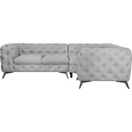 Home Affaire Chesterfield-Sofa &raquo;Ecksofa GLYNIS L-Form mit Wellenunterfederung, Ma&szlig;e B/T/H 264/204/75cm&laquo; aufw&auml;ndige Knopfheftung, moderne Chesterfield 