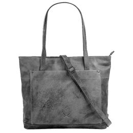 Sansibar Damen Shopper echt Leder schwarz