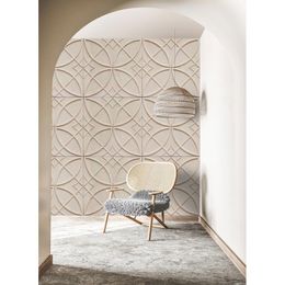 Livingwalls living walls Vliestapete &raquo;3D-Tapete geometrisch Creme Beige Strukturtapete&laquo; matt glatt Vlies