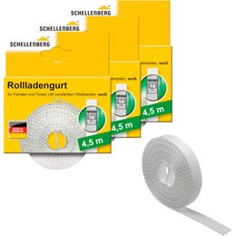 Schellenberg Rollladengurt &raquo;Mini 14 mm, 4,5 m, zur Bedienung eines Rollladens mit Gurtwickler&laquo; Set, 3 Stk. tlg. Gurtband in unterschiedlichen Farben 