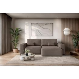OTTO home Ecksofa &raquo;MATTS Schlafsofa mit Bettkasten, Ma&szlig;e B/T/H: 265/159/89 cm&laquo; L-Form mit Recamiere rechts oder links, hoher Sitzkomfort braun 100% 
