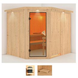 Karibu Sauna &raquo;Marit&laquo; Set, ohne Ofen beige