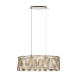 Eglo H&auml;ngeleuchte &raquo;SENDERO Pendellampe, Stahl und Holz, E27, IP20, Wohnzimmerlampe, Lampe&laquo; E27 1 Stk. H&auml;ngeleuchte, L77,5 x B25 x H130, nickel-matt, 