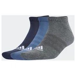 Funktionssocken Adidas PERFORMANCE "CUSHIONED LOW-CUT, 3 PAAR", Herren, Gr. M (40/42), blau (legend ink, preloved ink, dunkelgrau heather), Obermaterial: 62% Baumwolle, 36% Polyester, 1% Elasthan, 1% sonstige Fasern, gestreift, Socken, Sneaker Socken, Kurzsocken, 3er Packung