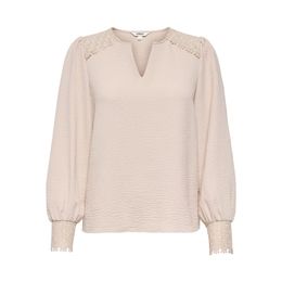 Only Damen Only Langarmbluse &raquo;ONLCERENA METTE L/S LACE VNECK TOP WVN&laquo; Kunstfaser, regular fit, V-Ausschnitt XS