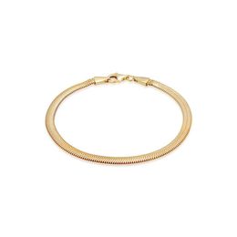 Kuzzoi Herren Armband &raquo;Flach Elegant Schlangenkette Fischgr&auml;te 925 Silber&laquo; gold