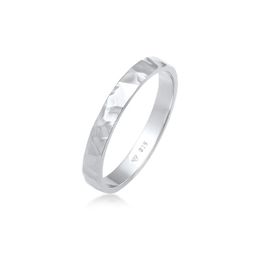 Elli Damen Fingerring &raquo;Basic Bandring Fein Geh&auml;mmert 925 Silber&laquo; silber