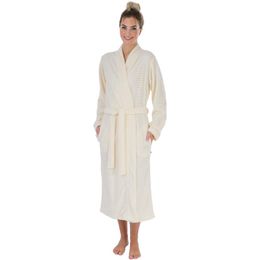 WEWO-Fashion Wewo fashion Damenbademantel &raquo;5001&laquo; 1 Stk. Micro-Velour beige Kunstfaser