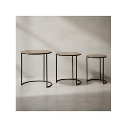 KADIMA DESIGN Beistelltisch 3er Set Aluminium / Schwarz Design Satztisch | Gr.: onesize