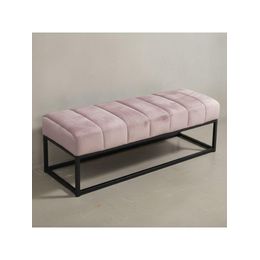 KADIMA DESIGN Sitzbank Samt 108x40x40 cm Flur Polsterbank mit Metallgestell in Rosa | Gr.: onesize