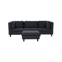 Beliani 4-tlg 3-Sitzer Sofa UNSTAD in Schwarz | Gr.: onesize