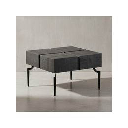 KADIMA DESIGN Couchtisch Mango Massivholz 60x60x40 cm Quadratisch mit in Schwarz | Gr.: onesize