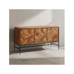 KADIMA DESIGN Massivholz Sideboard Sheesham, 123x70x45 cm, Industrial-Design | Gr.: onesize