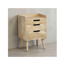 KADIMA DESIGN Nachttisch Massivholz Hellbraun 45x33x63 cm Nachtschrank | Gr.: onesize