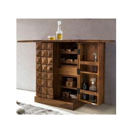 KADIMA DESIGN Hausbar Massivholz 65x91x50 cm Weinbar ausklappbar, Kleine in Massivholz | Gr.: onesize
