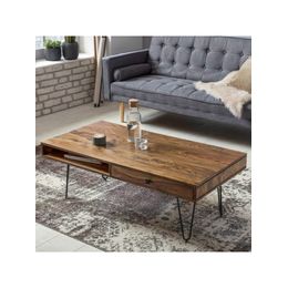 KADIMA DESIGN Couchtisch BAGLI Massiv-Holz 110 cm breit Wohnzimmer-Tisch in Massivholz | Gr.: onesize