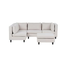 Beliani 5-tlg Modulsofa UNSTAD in Beige/Schwarz | Gr.: onesize