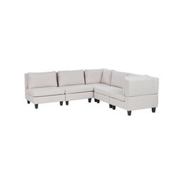 Beliani 5-tlg Ecksofa UNSTAD in Beige/Schwarz | Gr.: onesize
