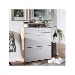 KADIMA DESIGN Schuhkipper Holz 80x95x24 cm Modern Eiche, Design Schuhregal | Gr.: onesize