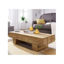 KADIMA DESIGN Couchtisch Massiv-Holz 120cm breit Design Wohnzimmer-Tisch in Akazie | Gr.: onesize