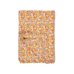 IB Laursen Quilt Natur mit WEINREBEN in Grau Gelb und Orange 130x180 | Gr.: onesize