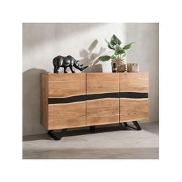 KADIMA DESIGN Sideboard Anrichte | Akazie, 148x85x43cm, 3 T&uuml;ren, Baumkante | Gr.: onesize