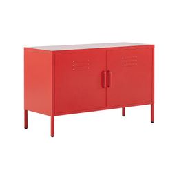 Beliani B&uuml;roschr&auml;nke URIA in Rot - (W) 100 x (H) 65 x (L) 40 cm | Gr.: onesize