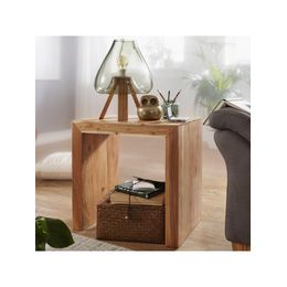 KADIMA DESIGN Beistelltisch MUMBAI Massiv-Holz 60 x 35 cm Wohnzimmer-Tisch in Akazie | Gr.: onesize